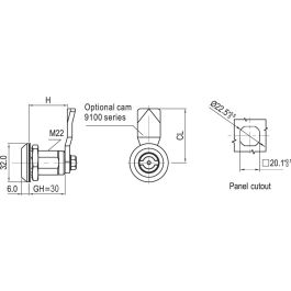 1420-60 Quarter Turn Lock 2x4 Slot With 60mm Grip Height Black Powder ...