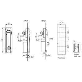 1103 Black Padlockable Swing Handle with Key Locking (KEY333)