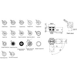 1401 Stainless Steel Quarter Turn Lock 5mm Double Bit with 18mm Grip ...