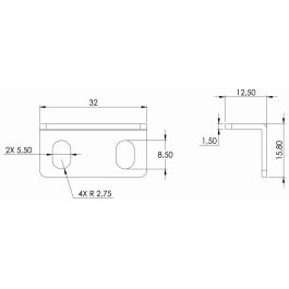 Right Angle Metal Tab with M5 Fixing Holes