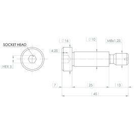 M8 Striker Bolt with a 10mm Diameter and 25mm Height